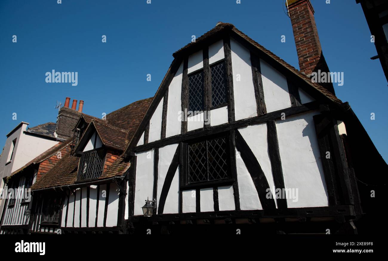 Wooden house roof attics against clear blue sky. Home residential ...