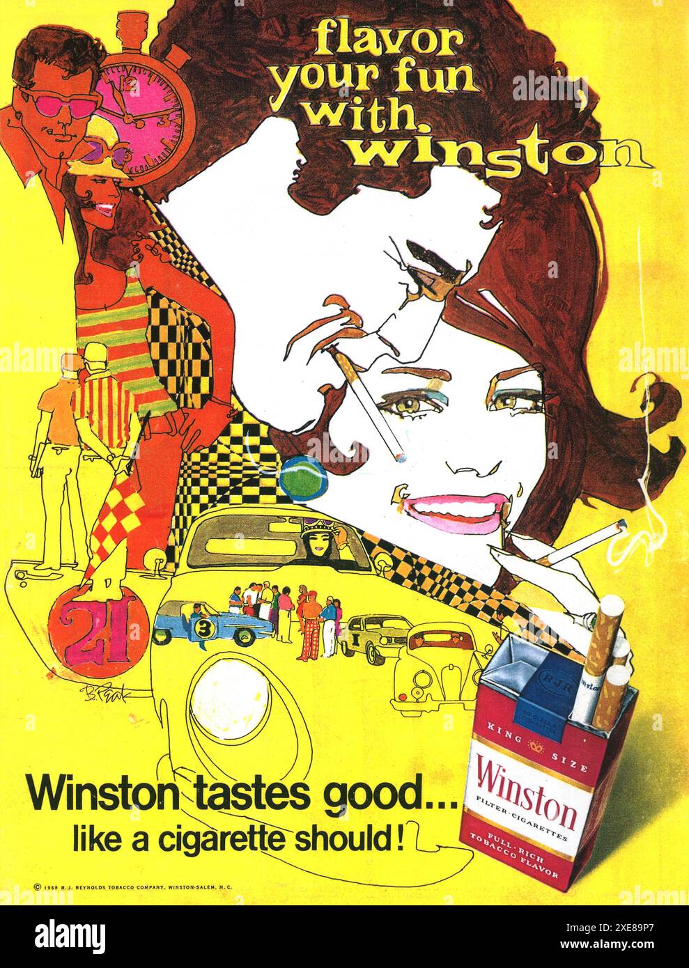 1968 Winston cigarettes ad - "Flavor your fun Stock Photo - Alamy