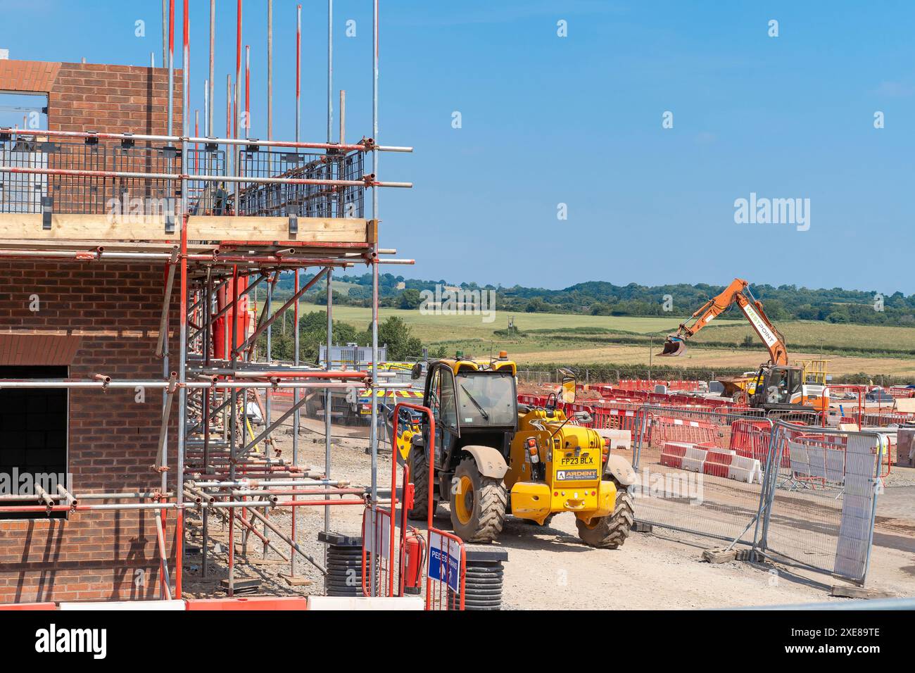 Construction site vehicles on a new build development site, UK Stock ...