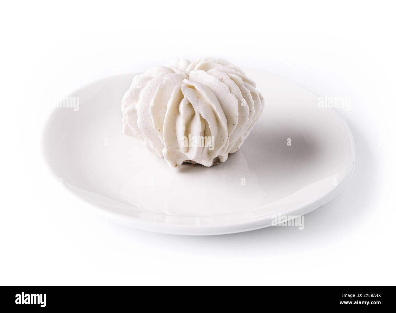 Butter cake on plate Cut Out Stock Images & Pictures - Alamy