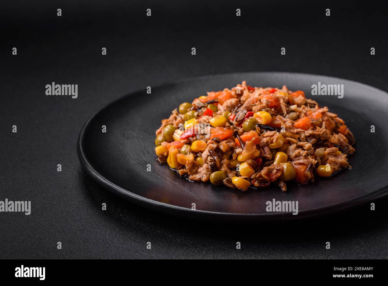 Delicious veggie salad with canned tuna and mexican vegetable mix Stock ...