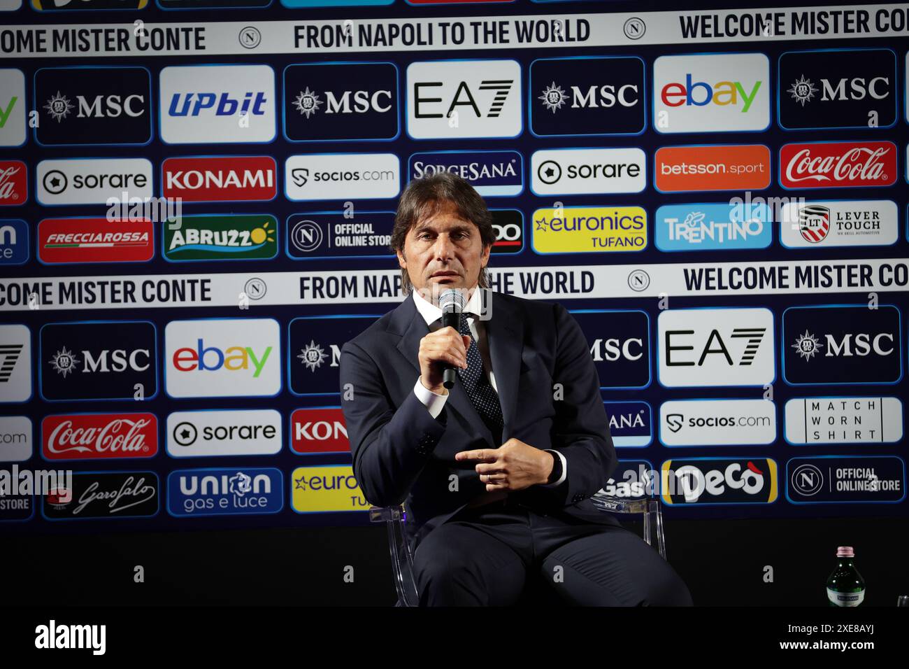 Antonio Conte new coach , presentation of the new SSC Napoli coach ...