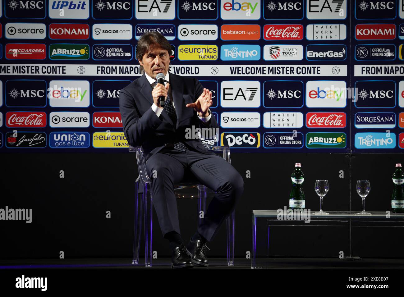 Antonio Conte new coach , presentation of the new SSC Napoli coach ...