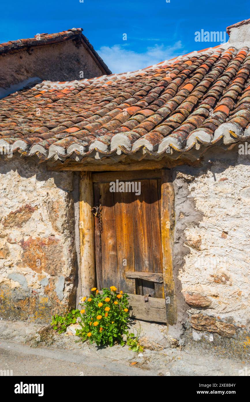 Traditional architecture. Pinilla del Valle, Madrid province, Spain ...