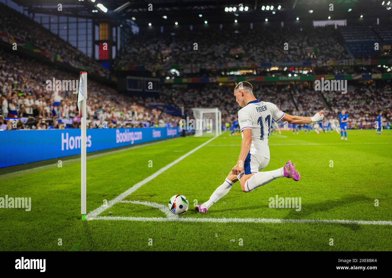 Cologne, Germany. 25th Jun 2024. Phil Foden (ENG) Slovenia - England ...