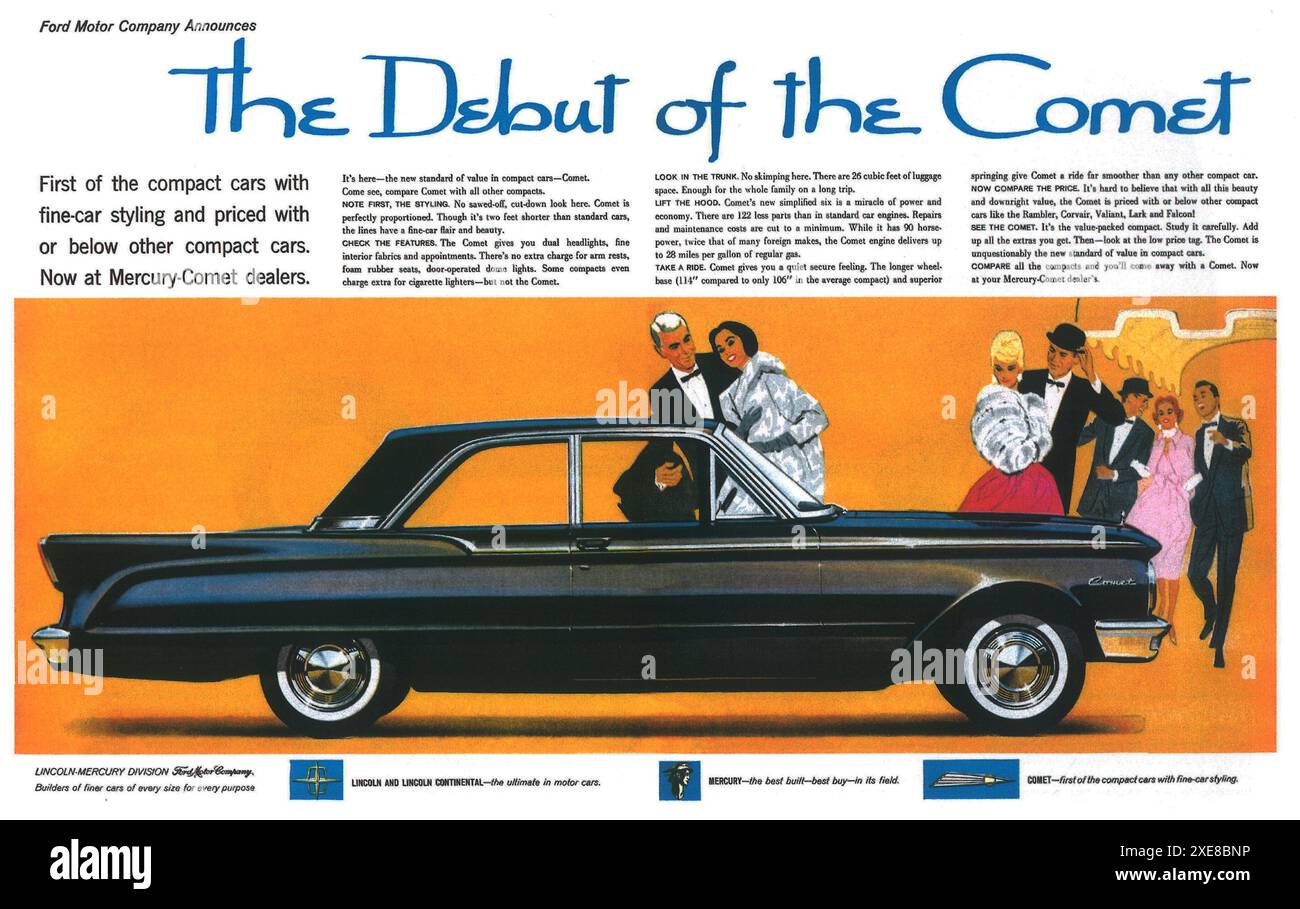 1960 '61 FORD MERCURY COMET AD- "The Better Compact Car Stock Photo - Alamy