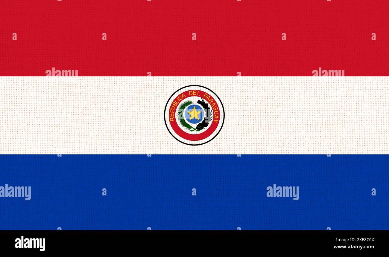 Flag of Paraguay. Paraguay flag on fabric surface. Fabric Texture ...