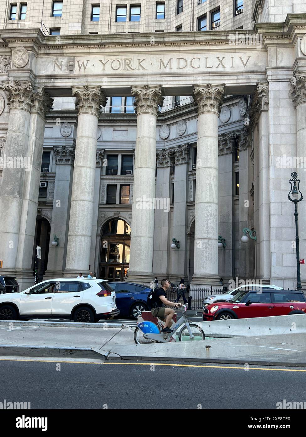 Entrance to the New York City Municipal Building at Chambers Street in ...