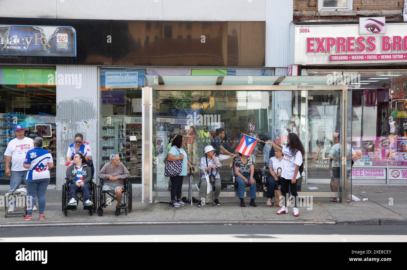 Neighborhood Puerto Rican Day Parade on 5th Avcenue in Sunset Park ...