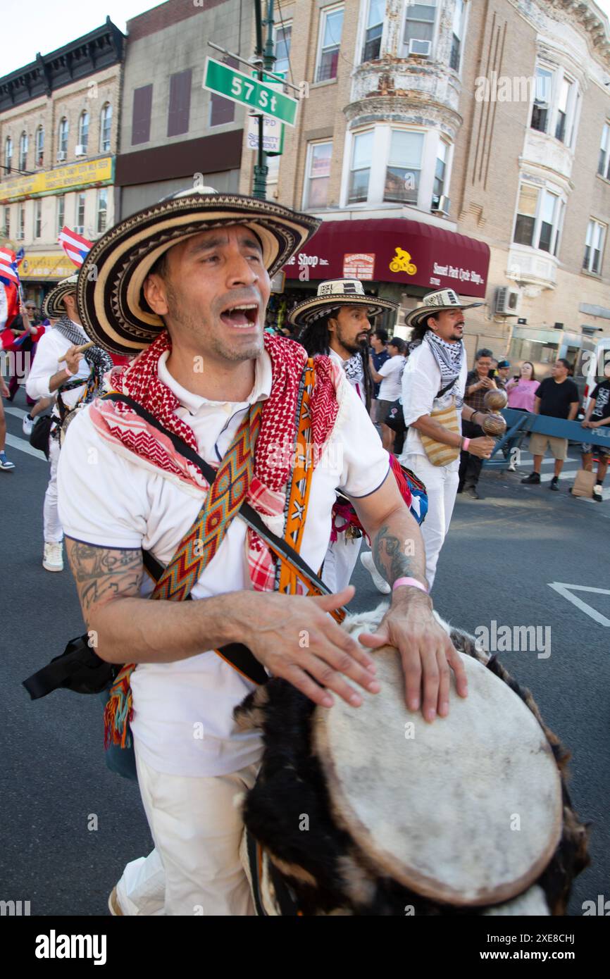 Neighborhood Puerto Rican Day Parade on 5th Avcenue in Sunset Park ...