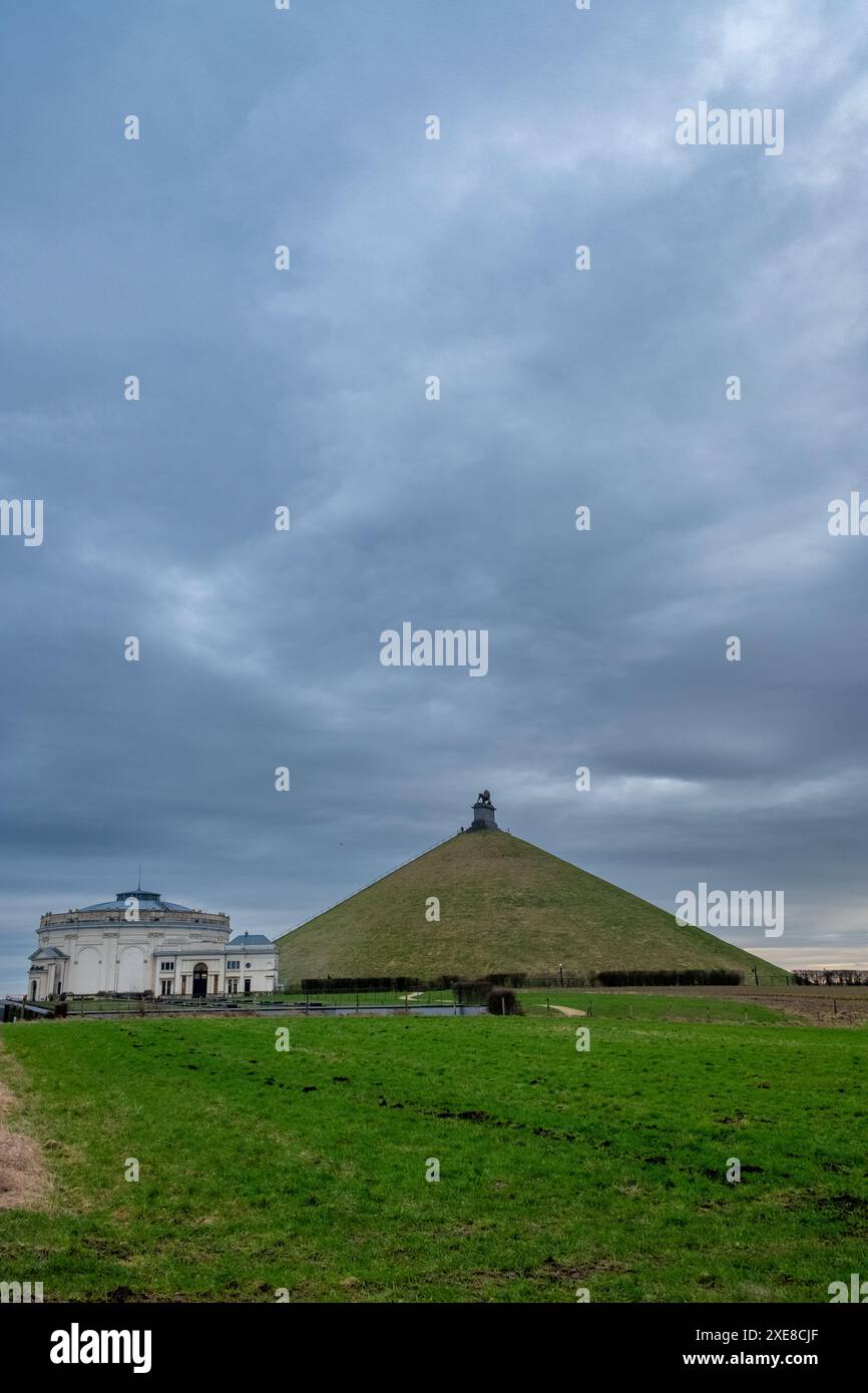Lion's Mound at Waterloo with Visitor Center Stock Photo - Alamy