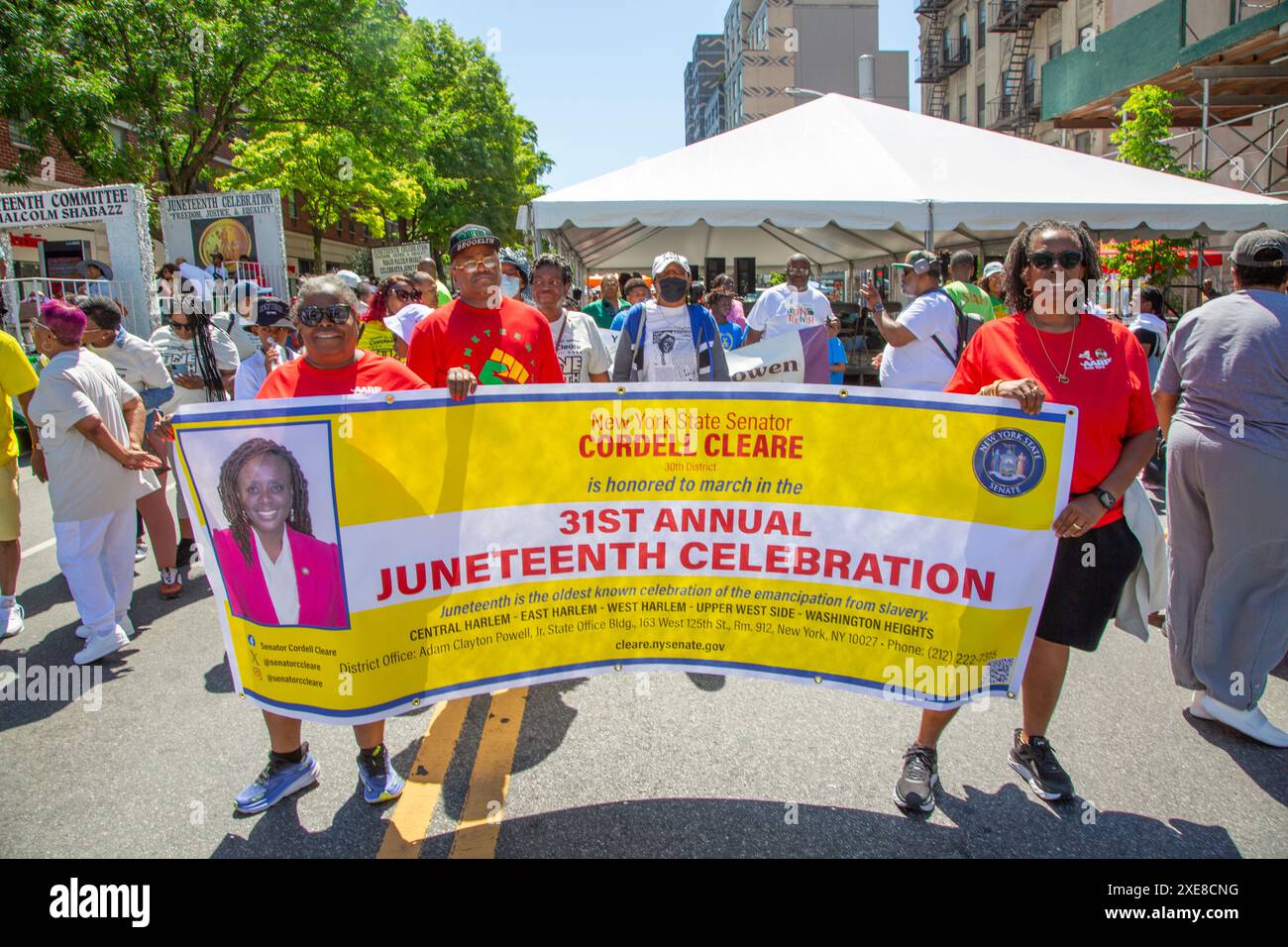 Juneteenth Parade and festival on 116th Street and Malcolm X Blvd in ...