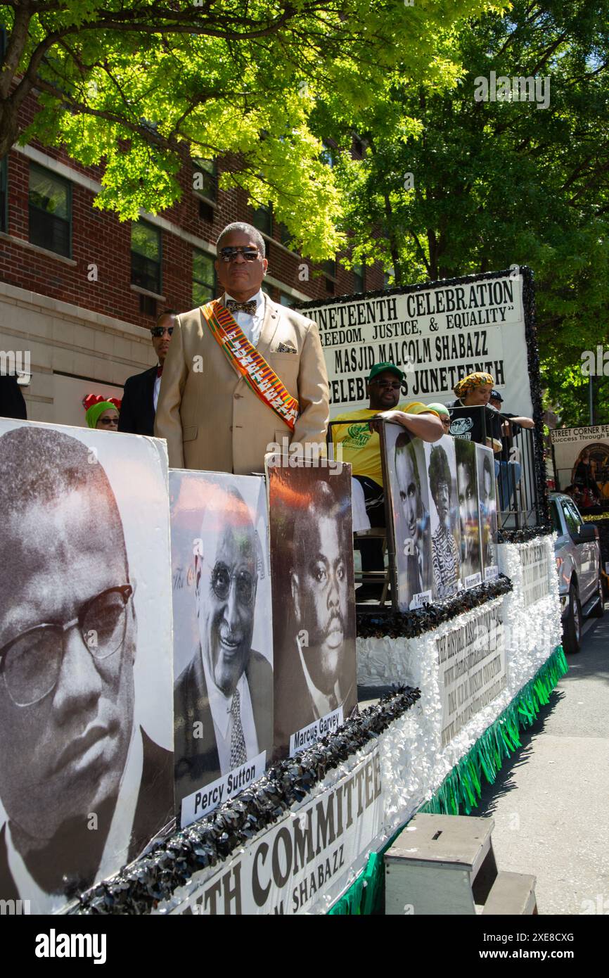 Juneteenth Parade and festival on 116th Street and Malcolm X Blvd in ...
