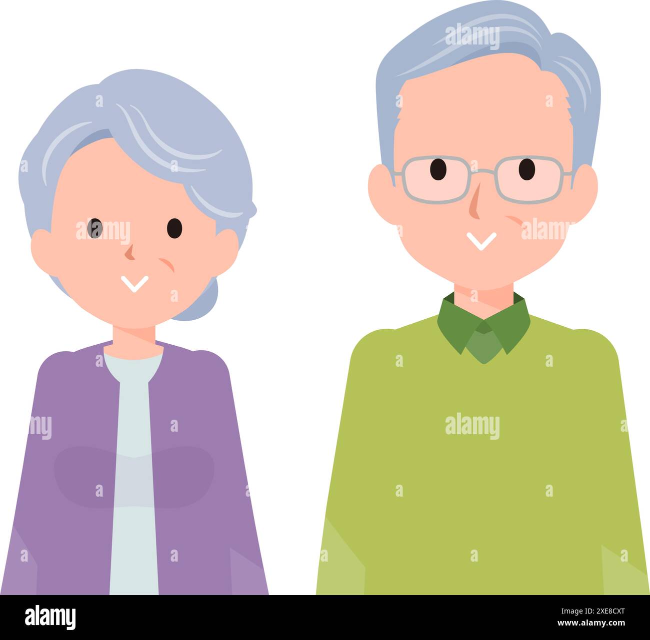 Elderly couple in their 70s-80s. Normal facial expressions, smiling ...