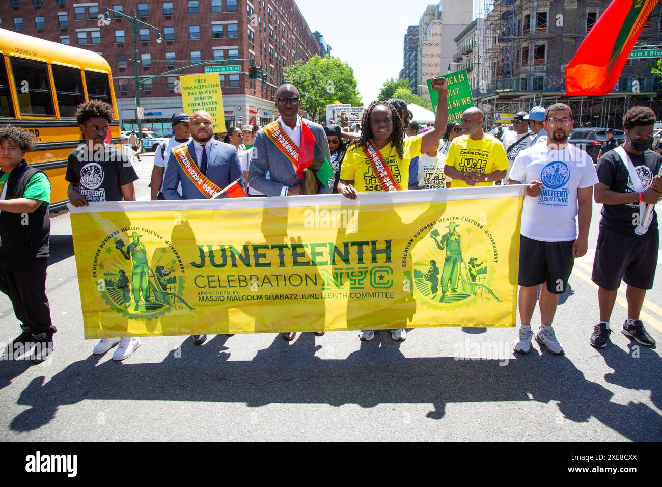 Juneteenth Parade and festival on 116th Street and Malcolm X Blvd in ...