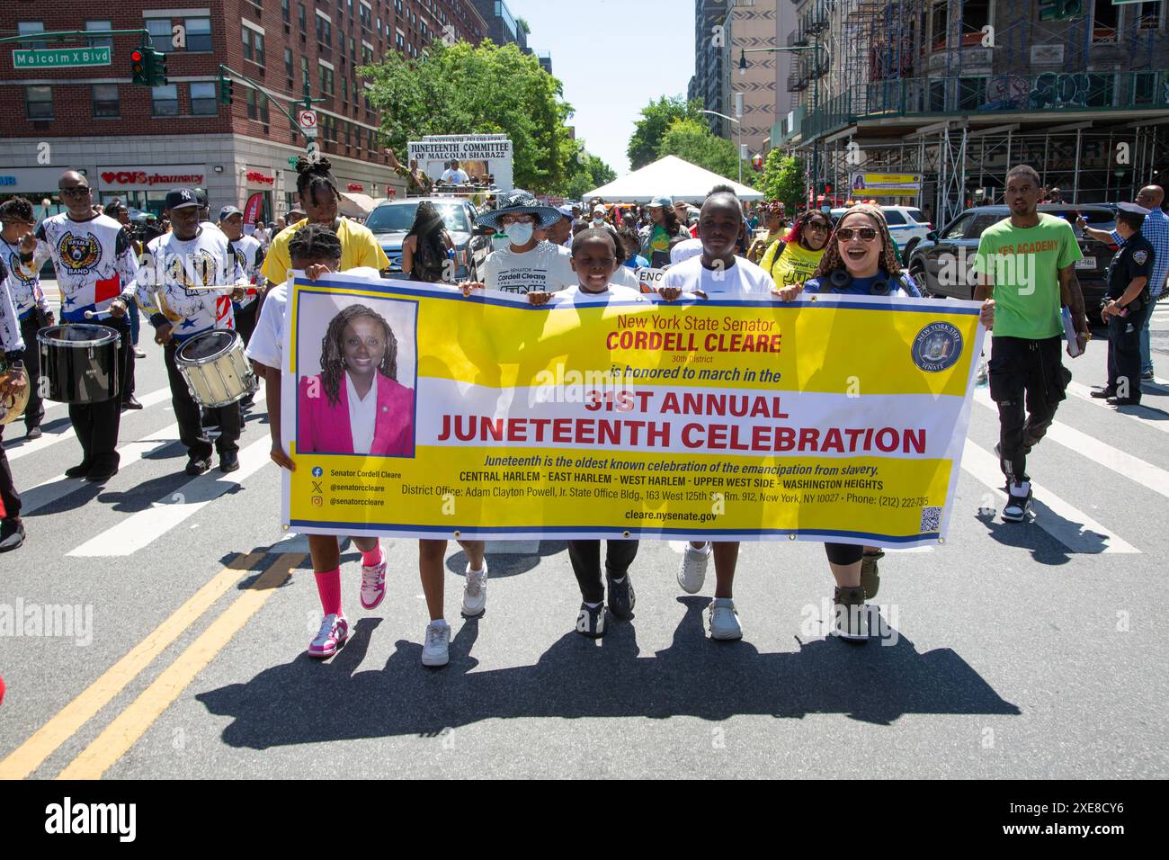 Juneteenth Parade and festival on 116th Street and Malcolm X Blvd in ...