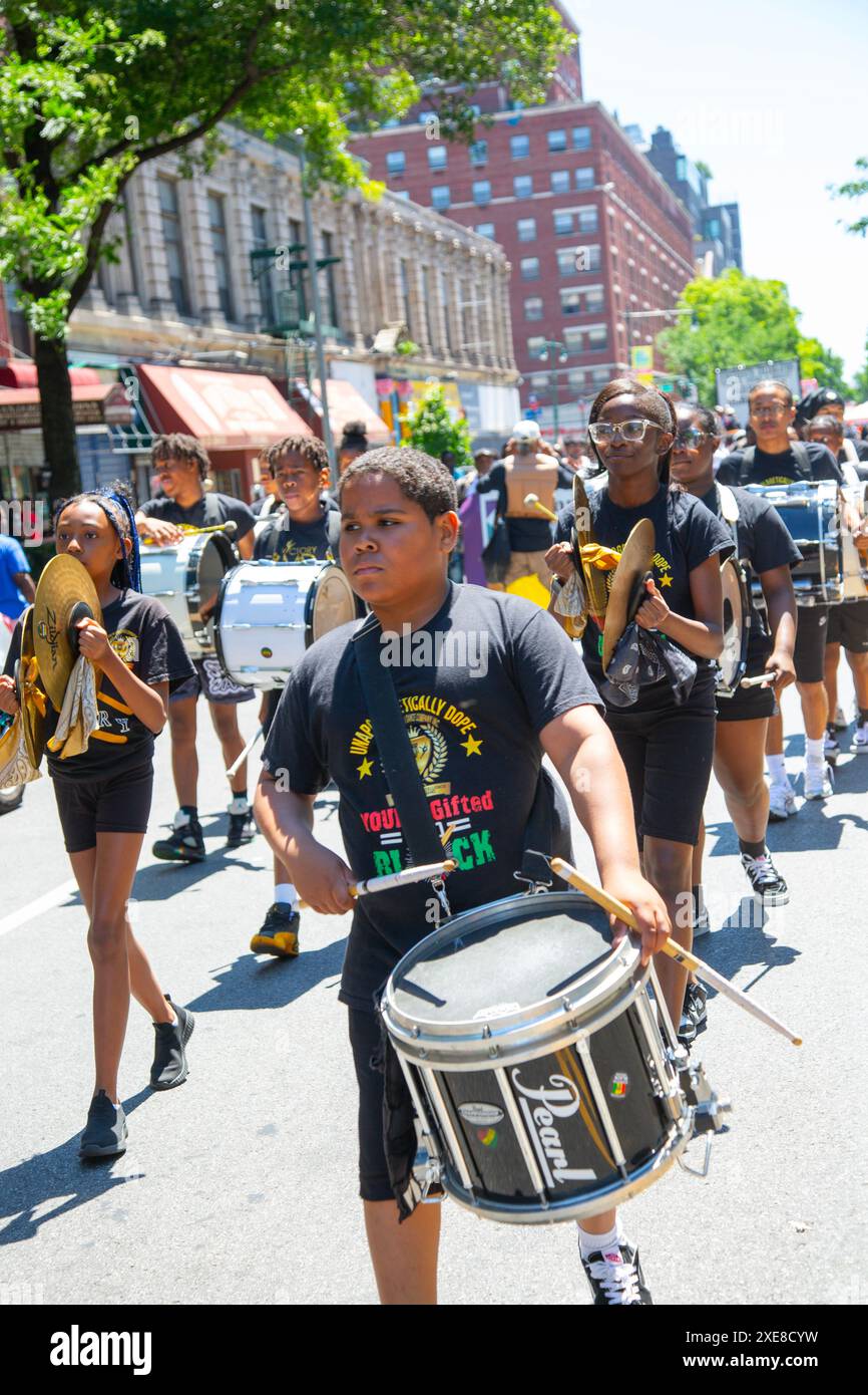 Juneteenth Parade and festival on 116th Street and Malcolm X Blvd in ...