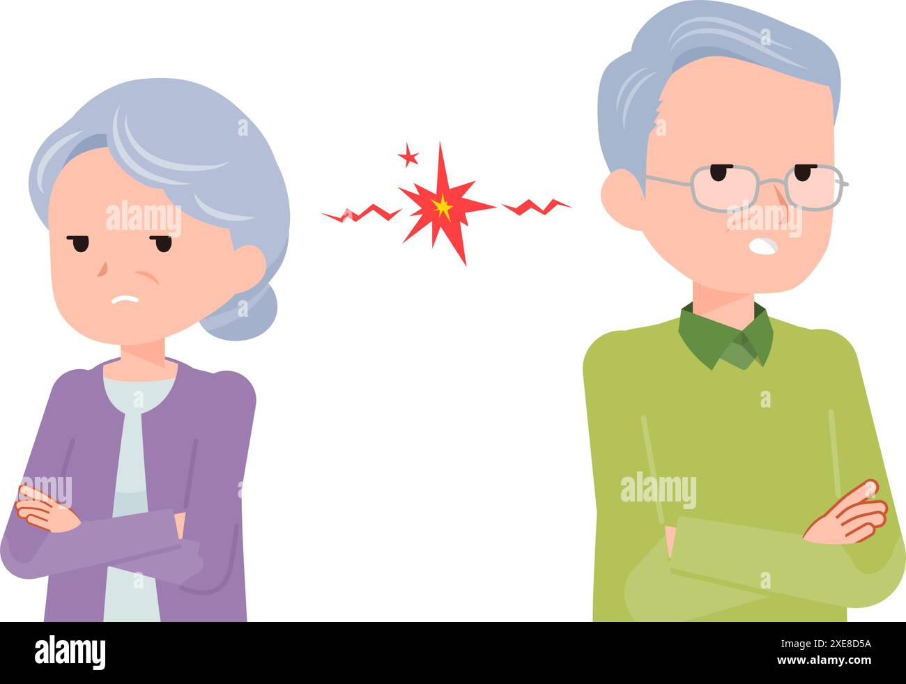 Elderly couple in their 70s-80s. staring contest during a fight Stock ...