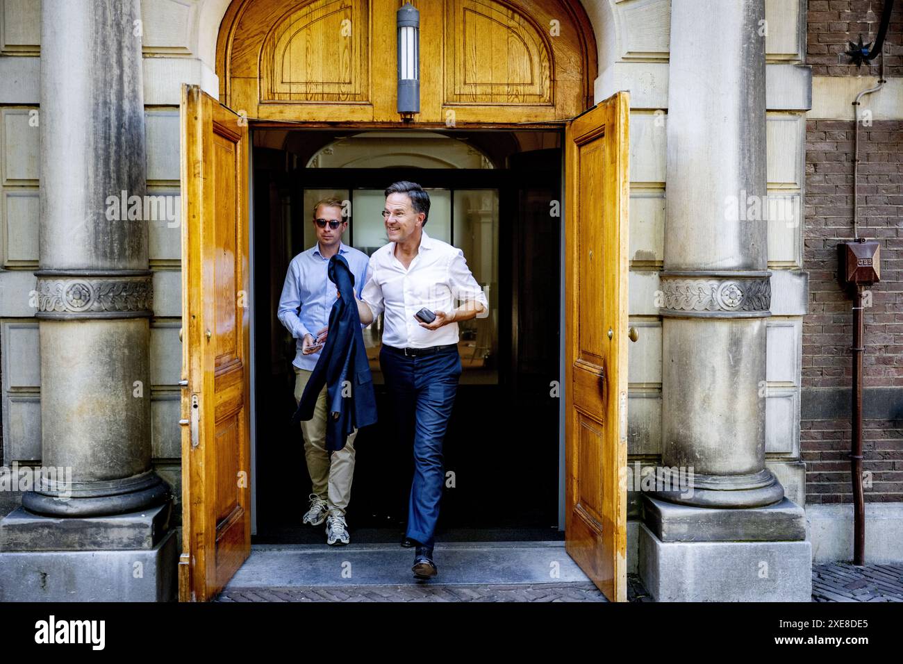 THE HAGUE - Outgoing Prime Minister Mark Rutte leaves the Binnenhof ...