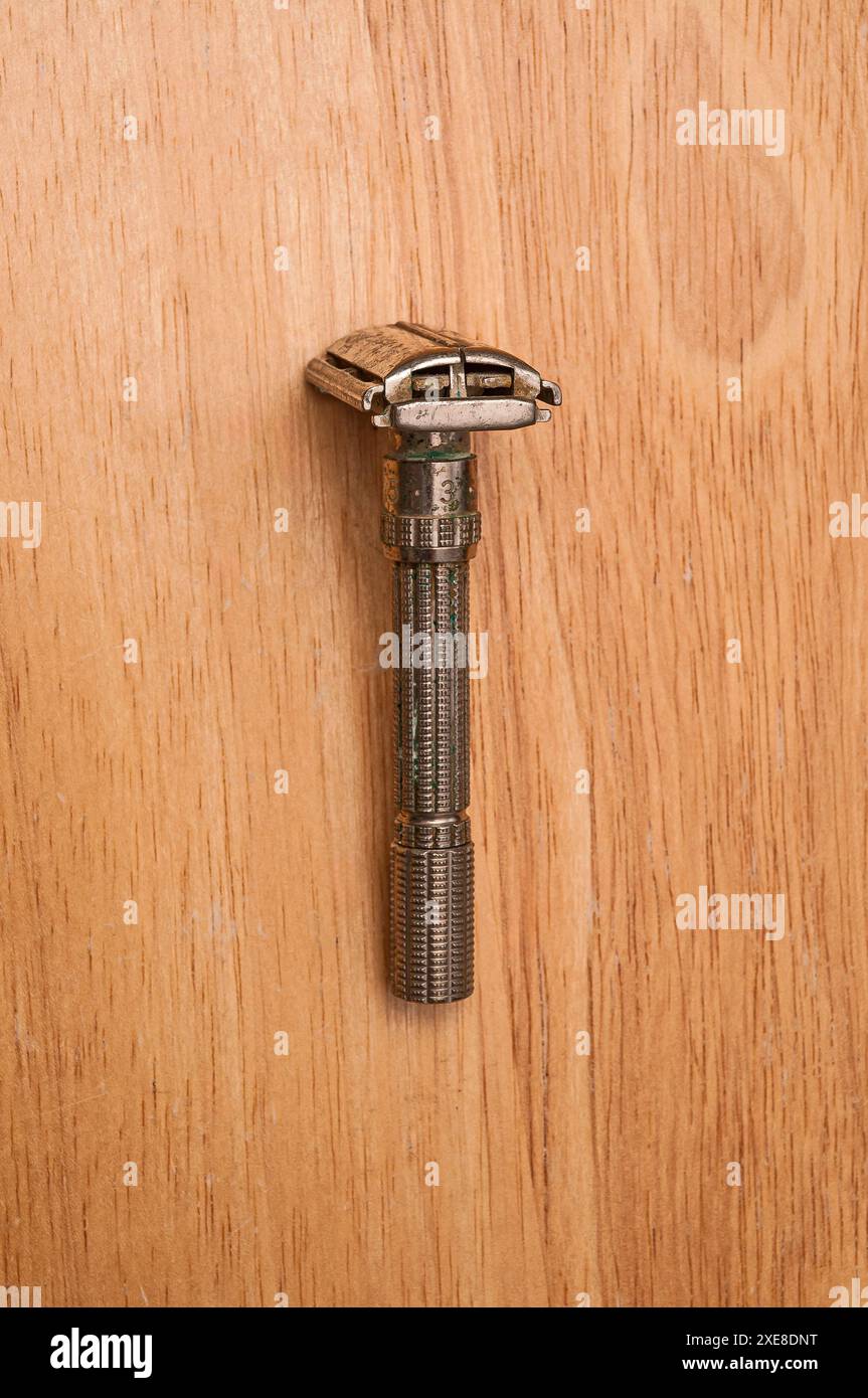 Old Gillette Safety Razor from probably late 1950s or early 1960s Stock ...
