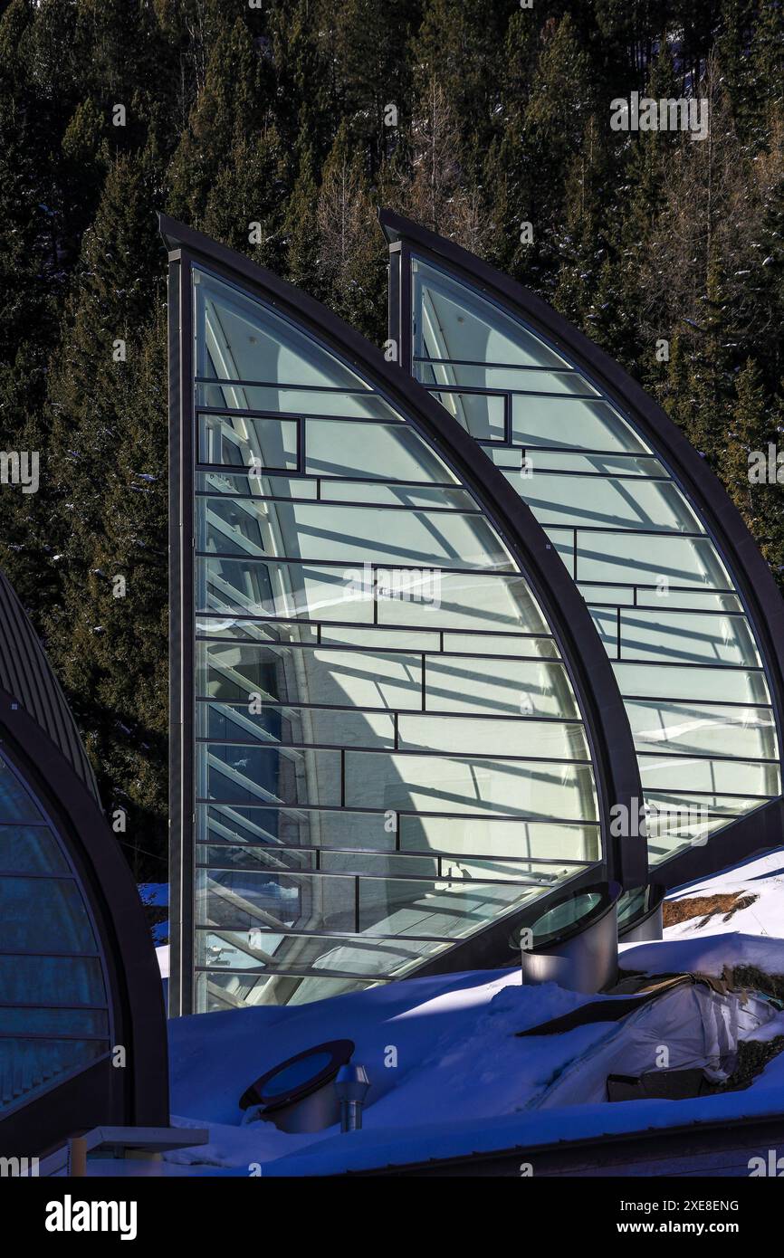 Arosa, Switzerland - February 09. 2023: The modern element of the ...