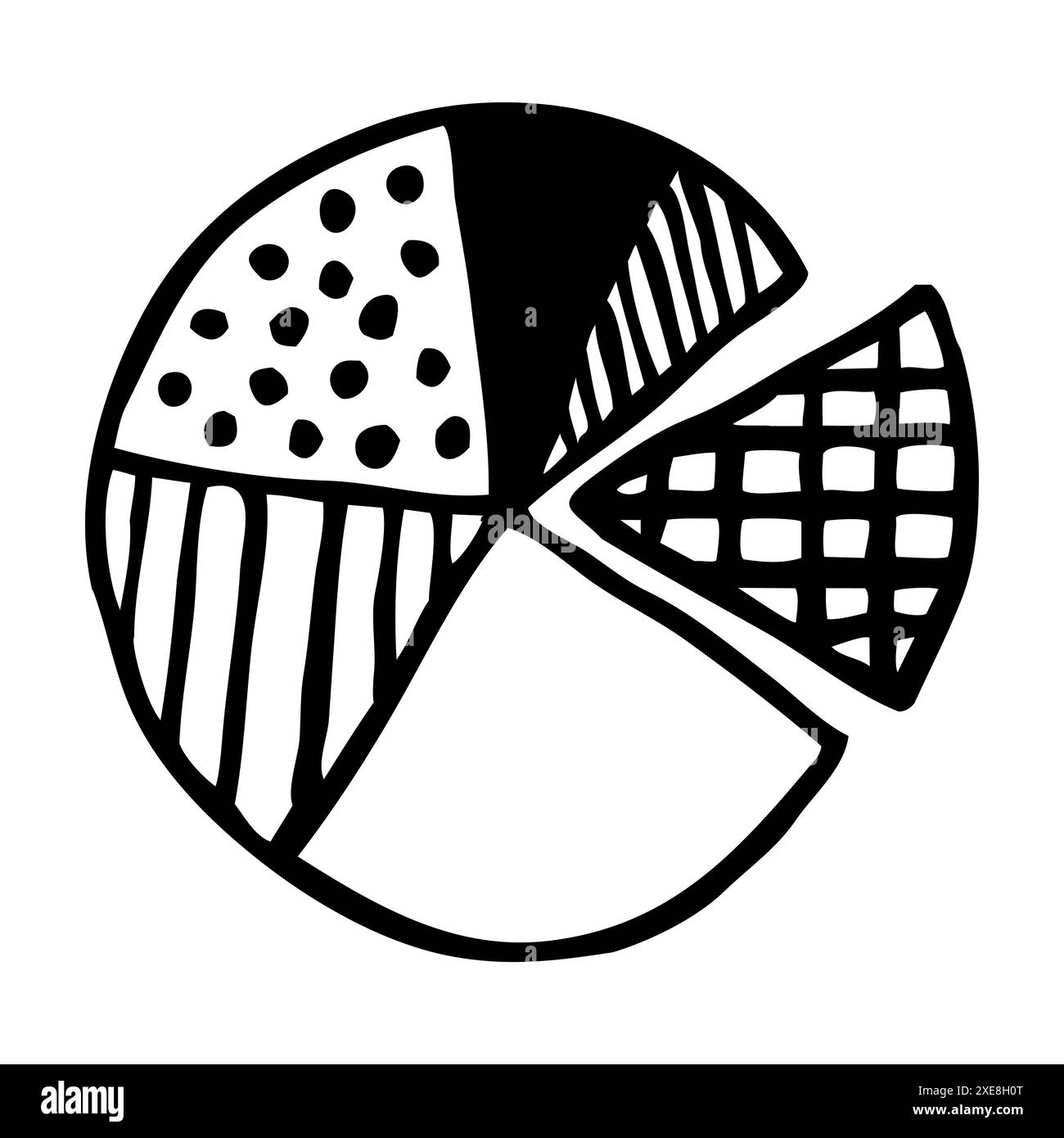 Doodle pie chart hand drawn with black line Stock Vector Image & Art ...