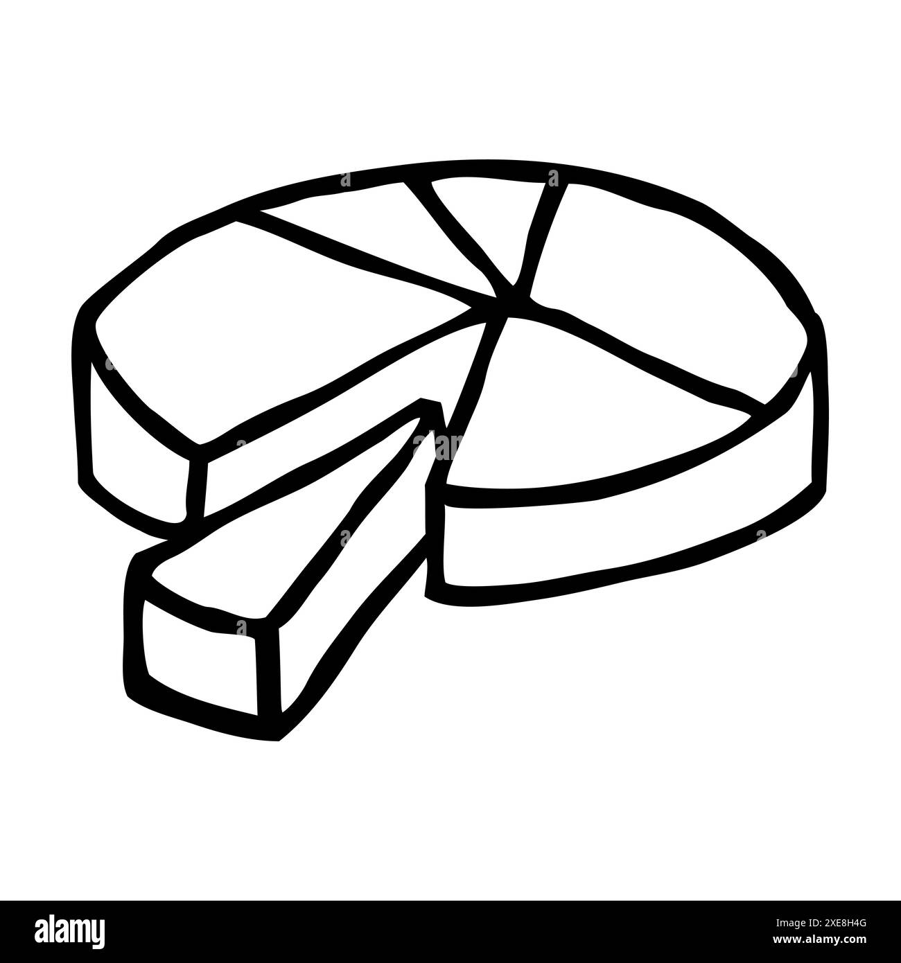 Doodle pie chart hand drawn with black line Stock Vector Image & Art ...