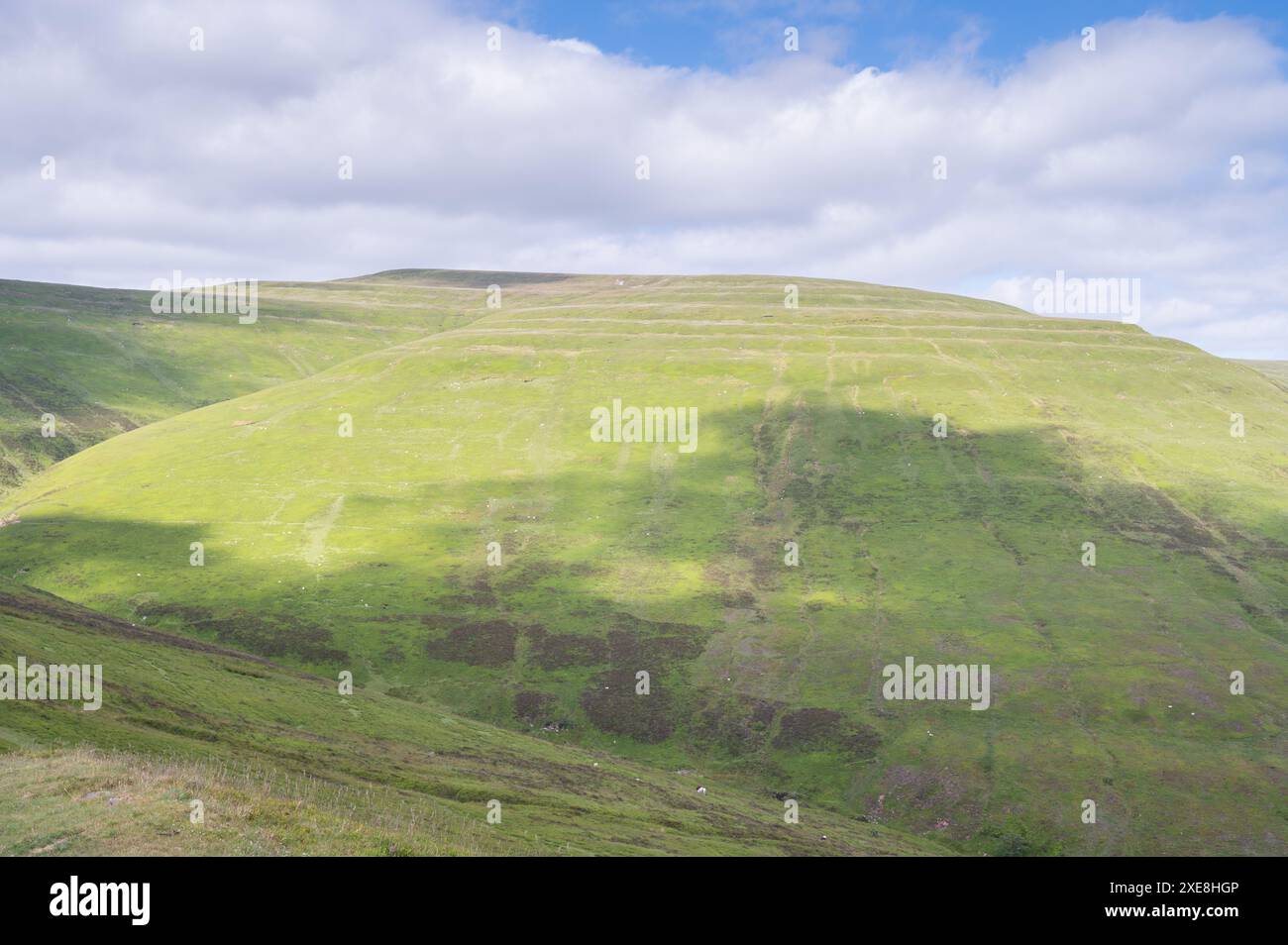Stepped profile of Waun Fach, Black Mountains, Powys, UK Stock Photo ...