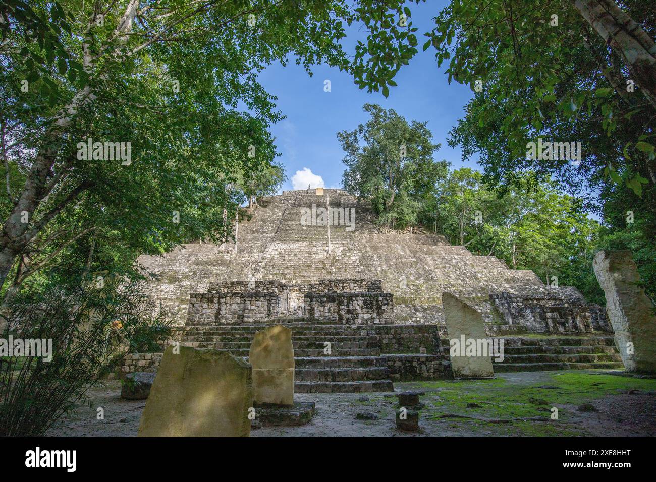 Calakmul, a Maya archaeological site in the deep in the jungles in ...