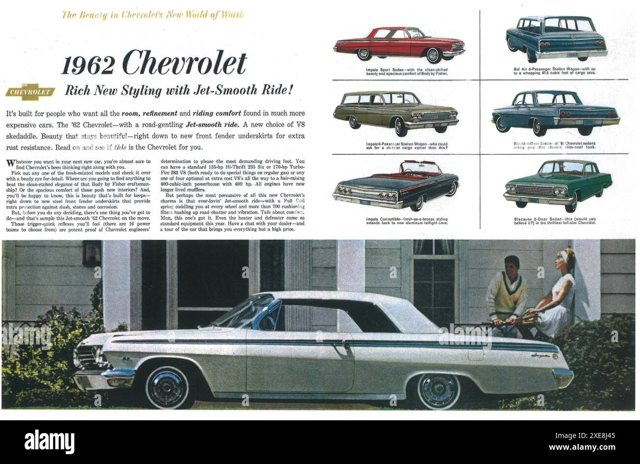 1962 Chevrolet Impala-Sports Coupe-Wagon Ad Stock Photo - Alamy