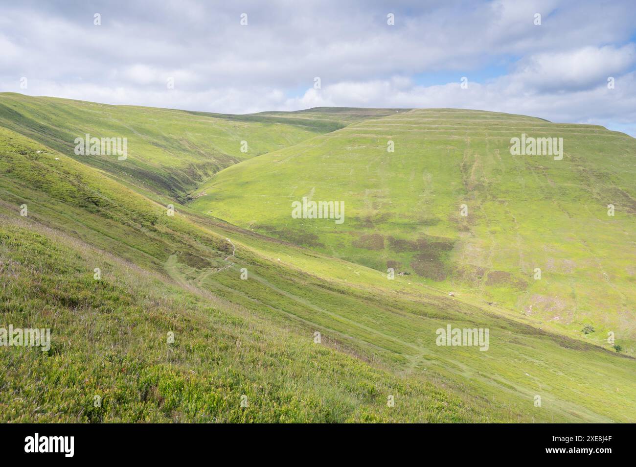 Stepped profile of Waun Fach, Black Mountains, Powys, UK Stock Photo ...