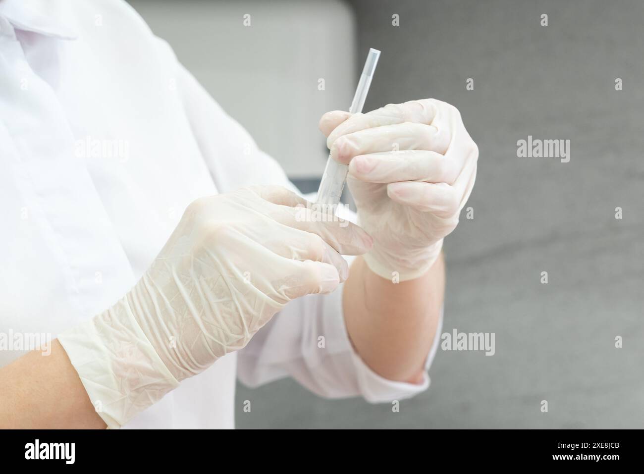 Medical healthcare. Doctor with syringe, injection in hospital Stock ...