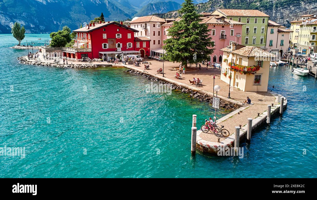 Nago Torbole, Lake Garda, Italy - June 26, 2024: Aerial view of the ...