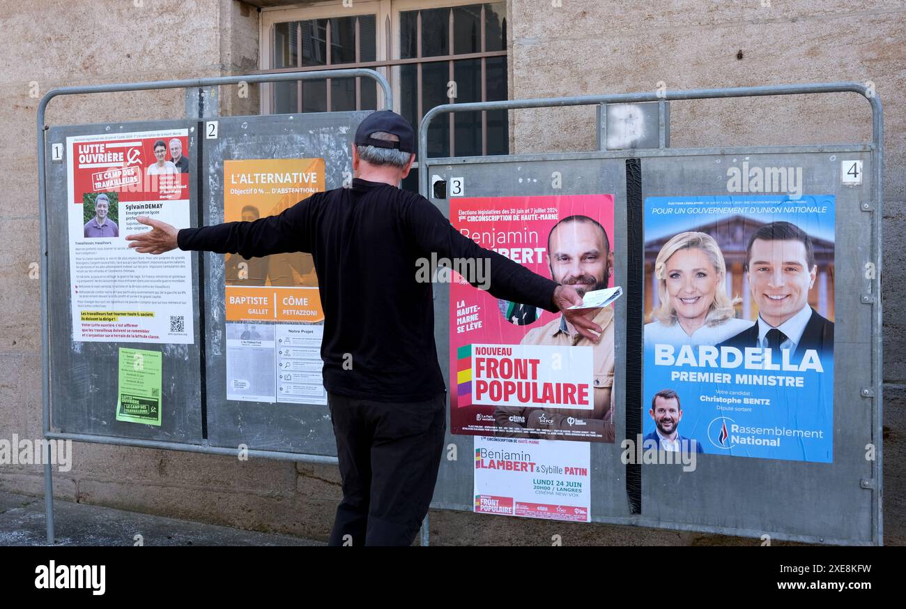 Langres, France. June 26th 2024. General Election France. Voters ...