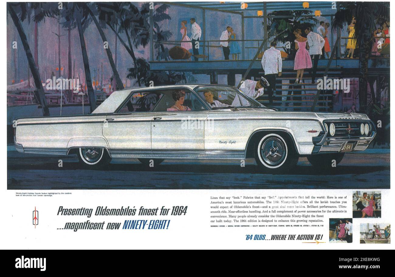 1964 Oldsmobile Ninety Eight 98 Ad Stock Photo - Alamy
