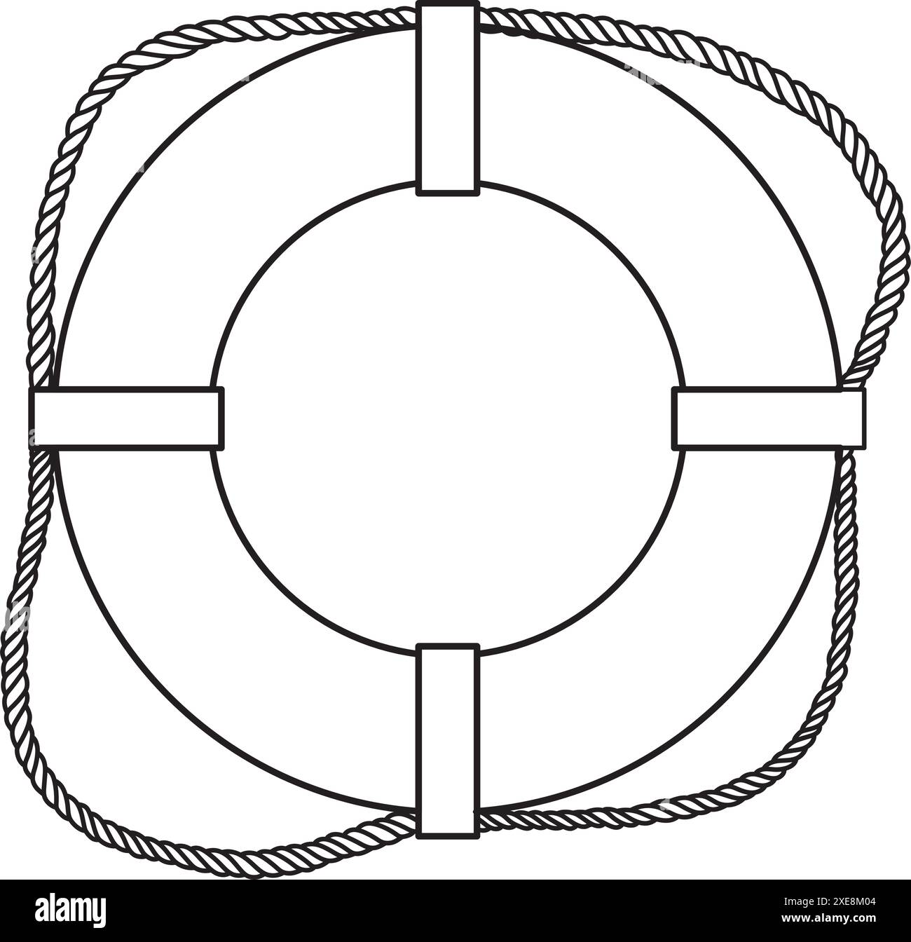 Lifebuoy Vector illustration. Linear Drawing of round life Preserver ...
