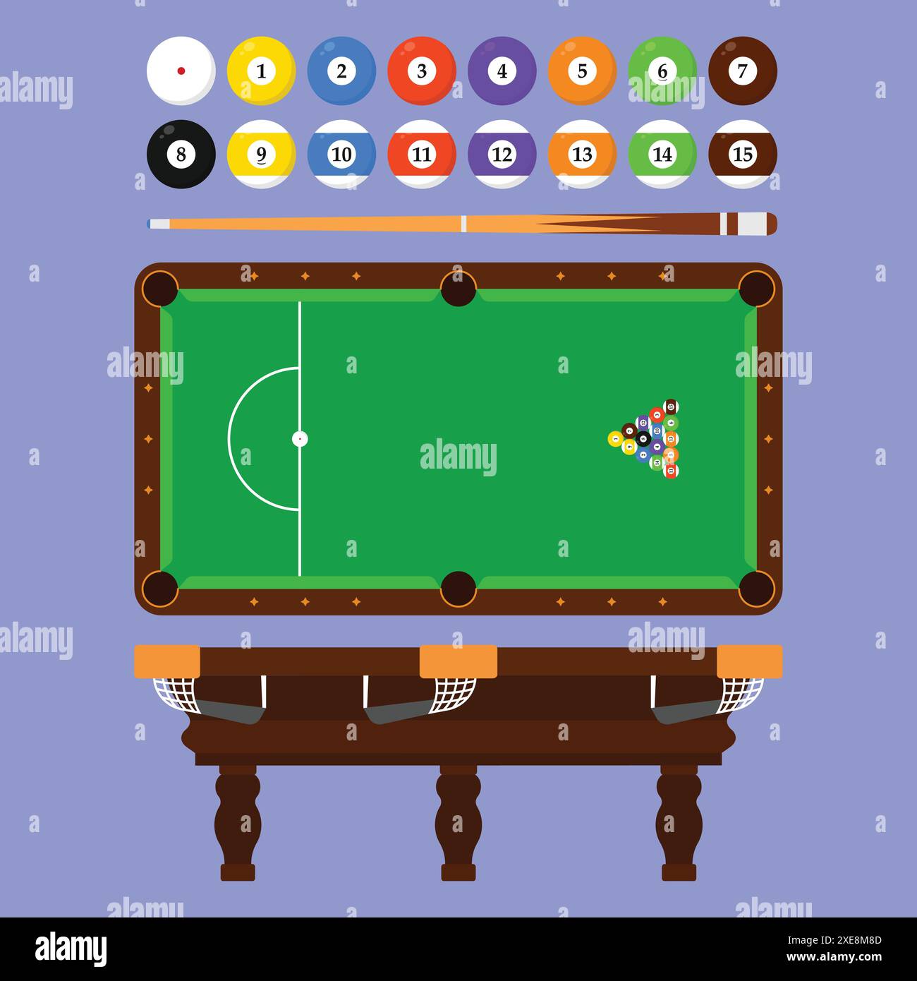 Snooker pool vector icon. Snooker table vector illustration. Snooker ...