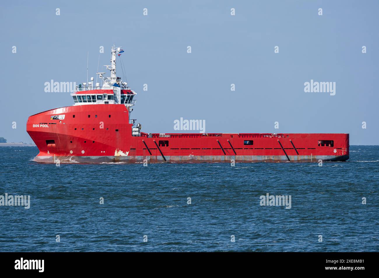 platform supply vessel Bos Pool outbound Den Helder Stock Photo - Alamy