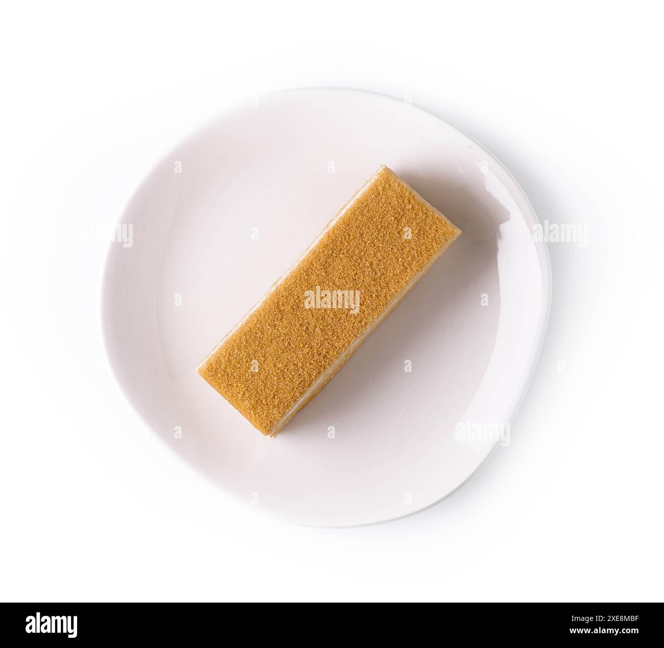 A piece of Napoleon cake from puff pastry Stock Photo - Alamy