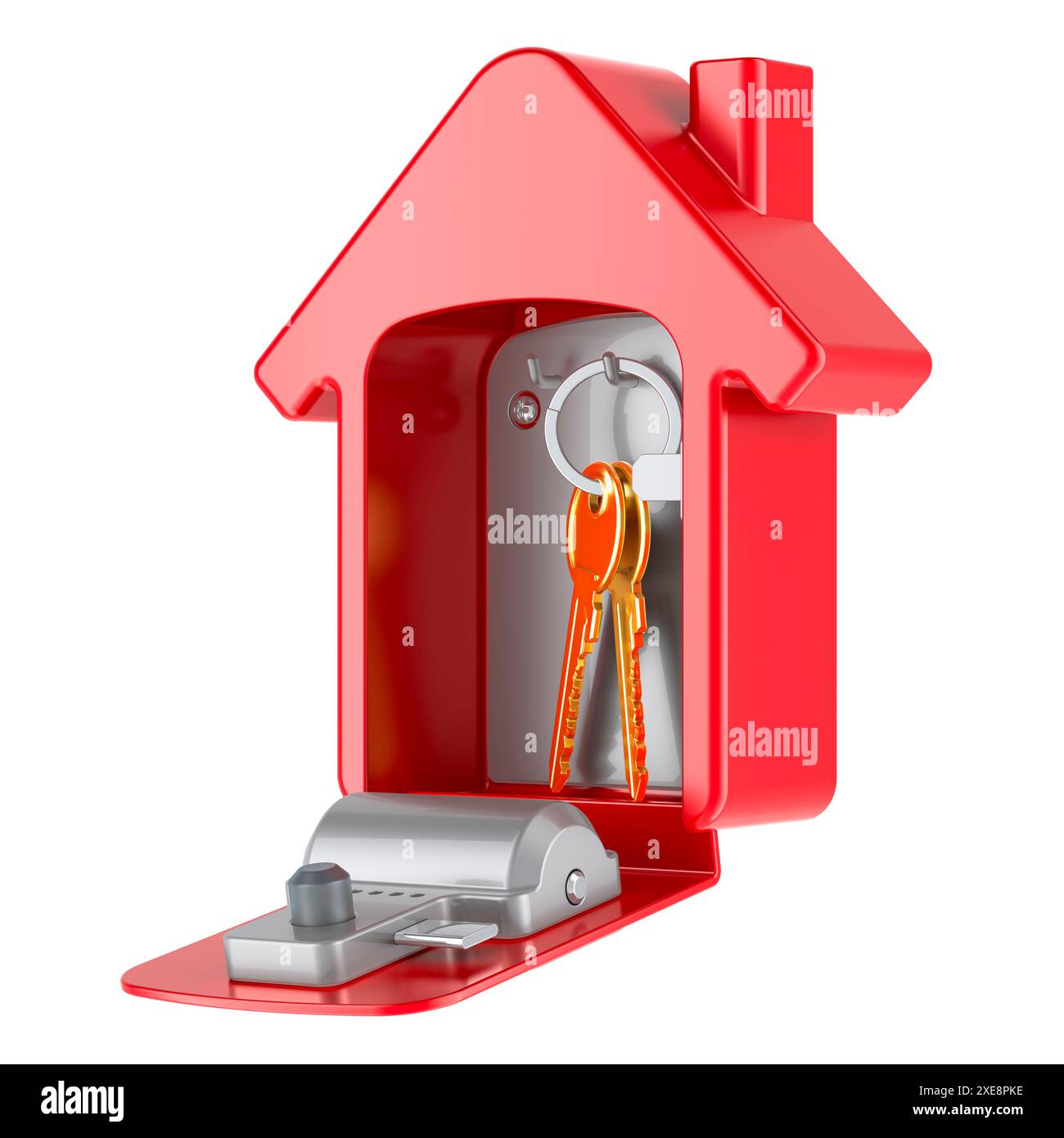 Opened security lock box with digit code and keys inside, for storage ...