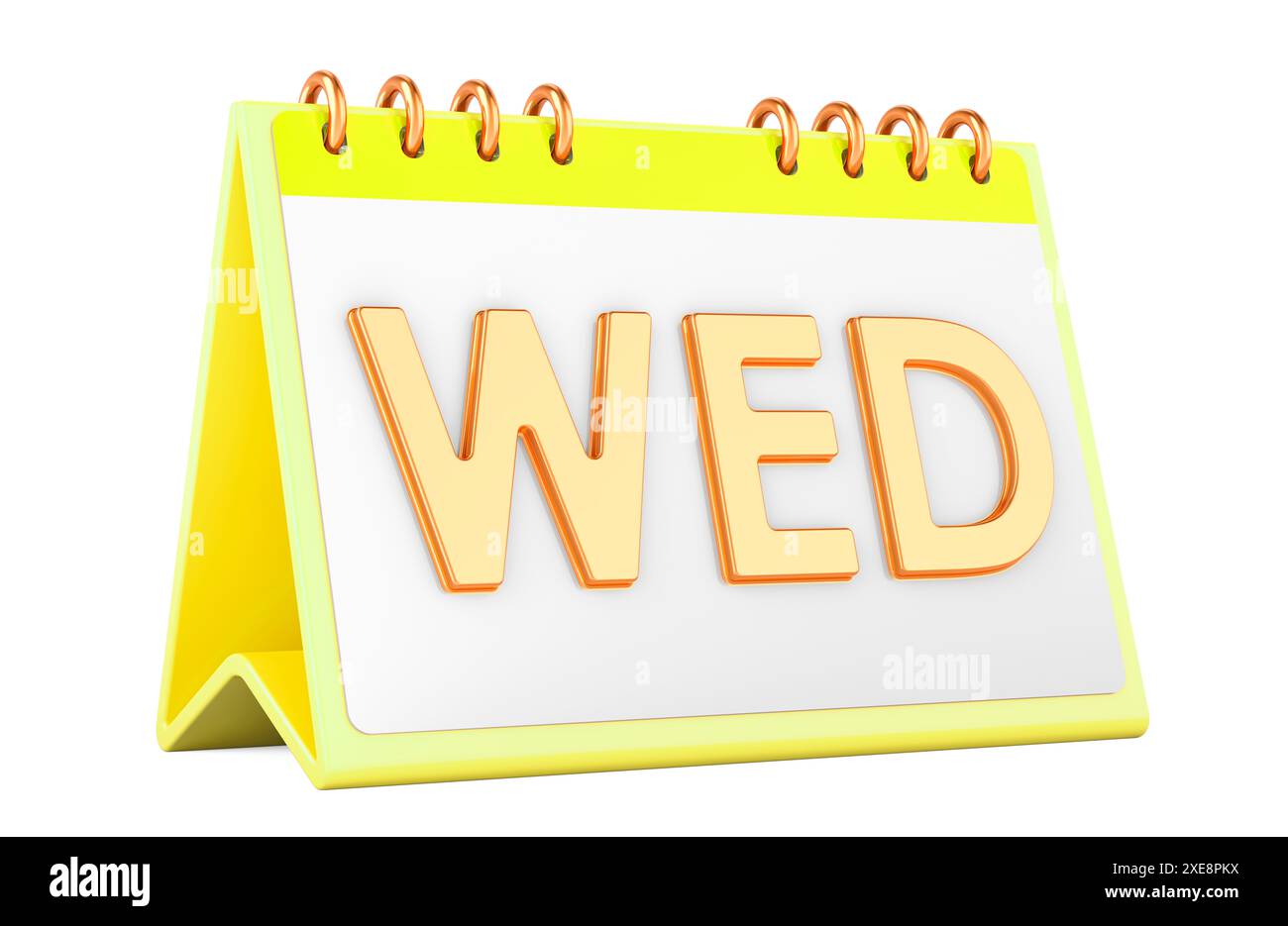 Wednesday Calendar Day, Week Calendar. WED Page, 3D rendering isolated ...