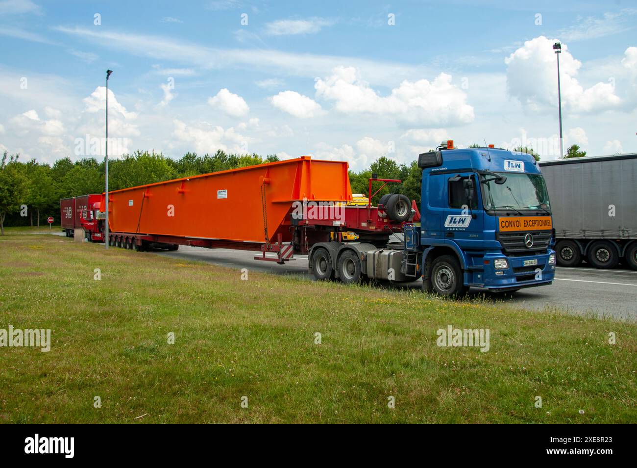 Truck with an abnormal load Stock Photo - Alamy