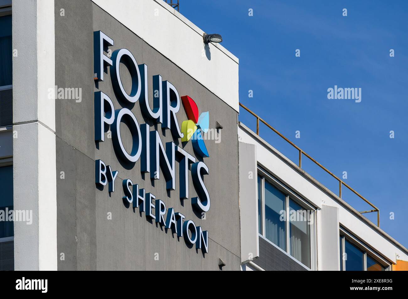 Business sign of Four Points by Sheraton, a hotel in Windsor, Ontario ...