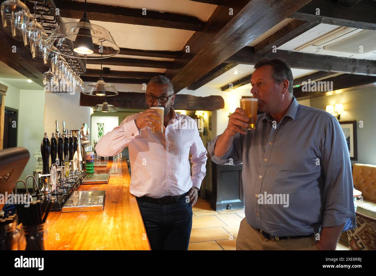Home Secretary James Cleverly and Mark Spencer, MP for Sherwood, during ...