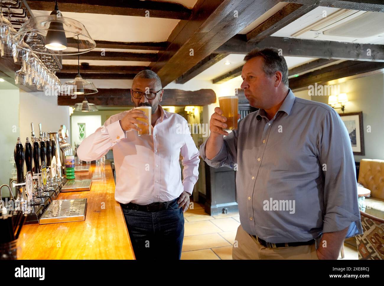 Home Secretary James Cleverly and Mark Spencer, MP for Sherwood, during ...