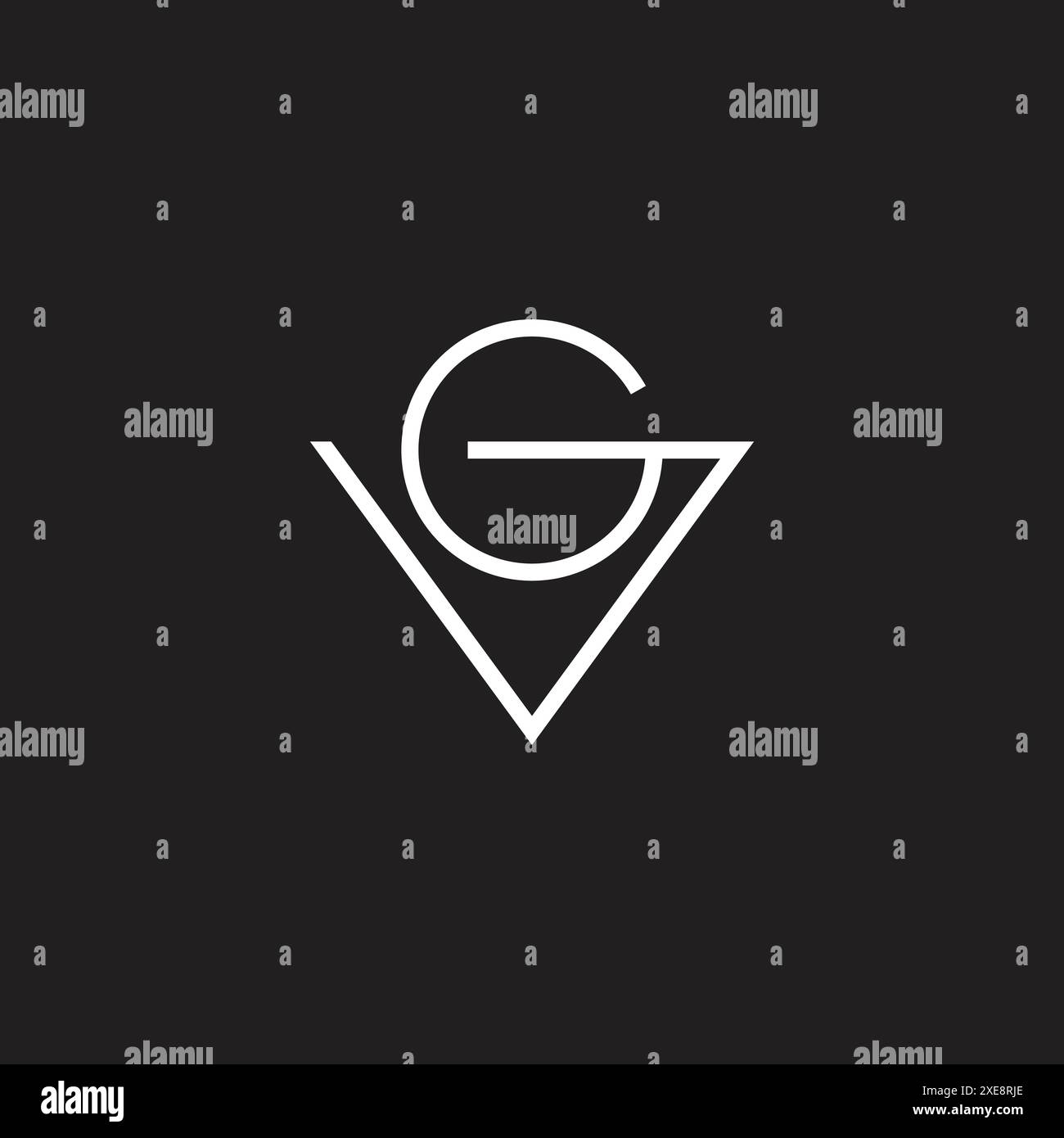 Abstract letter VG GV geometric Initial based logo design Stock Vector ...
