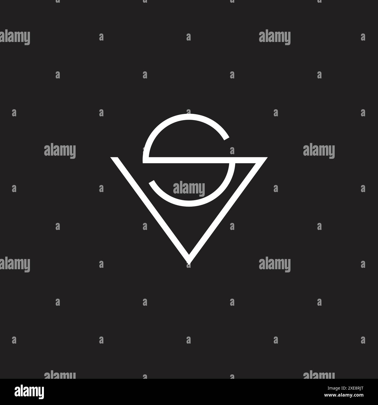 Abstract letter VS SV geometric Initial based logo design Stock Vector ...