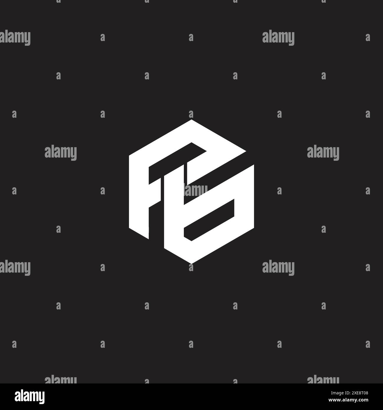 Abstract letter PB BP geometric Initial based logo design Stock Vector ...