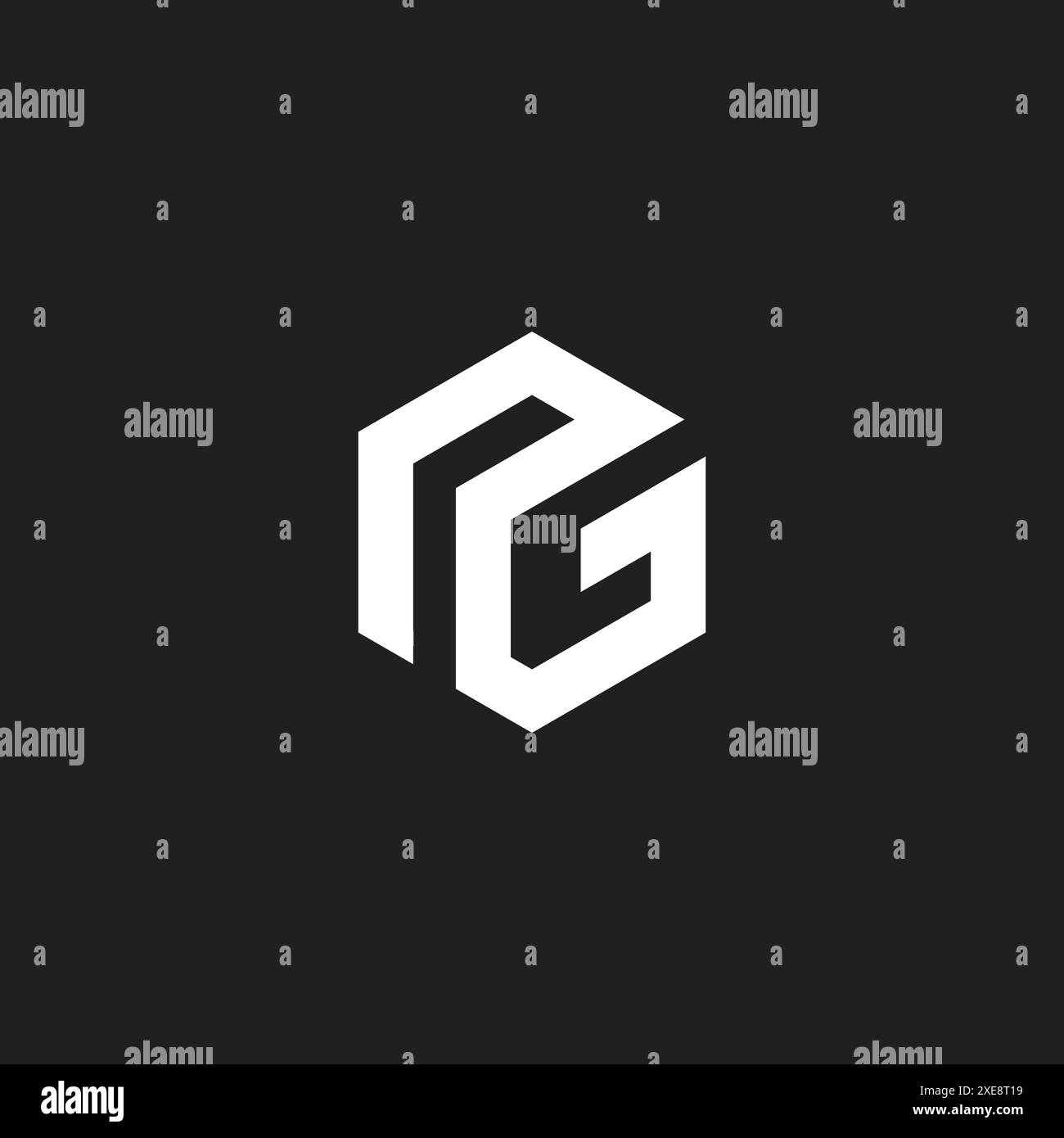 Abstract letter PG GP geometric Initial based logo design Stock Vector ...