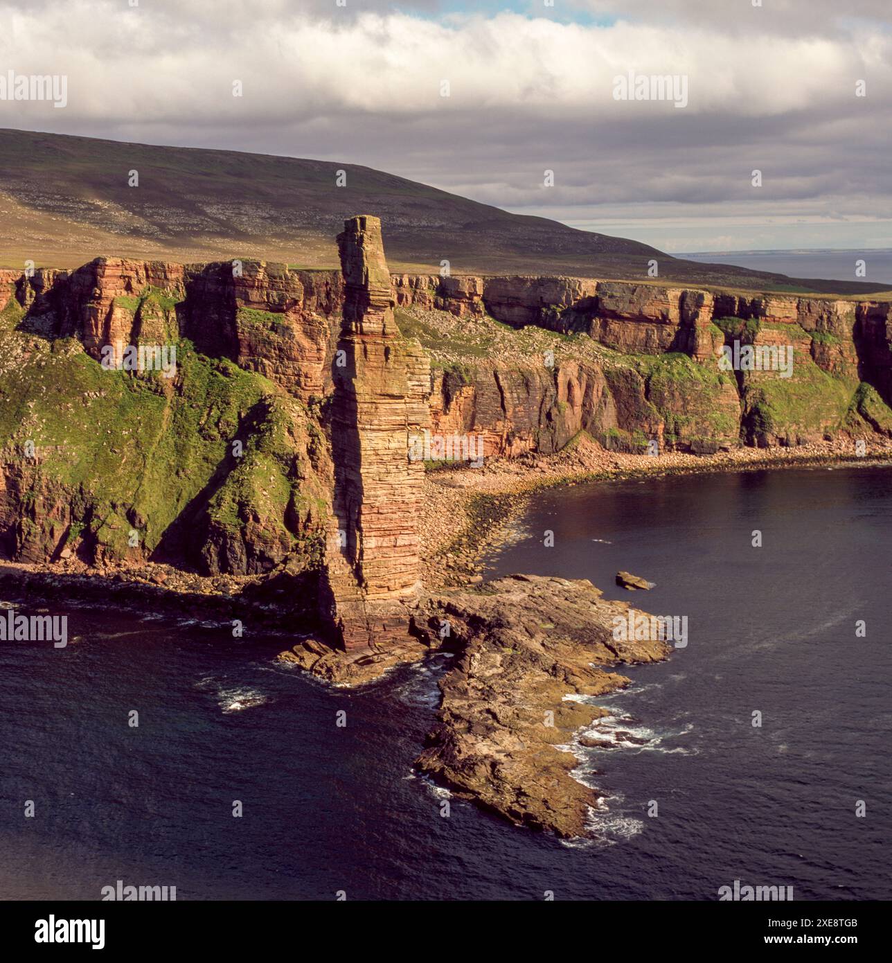 The Old Man of Hoy, 449 foot sea stack of red sandstone perched on a ...